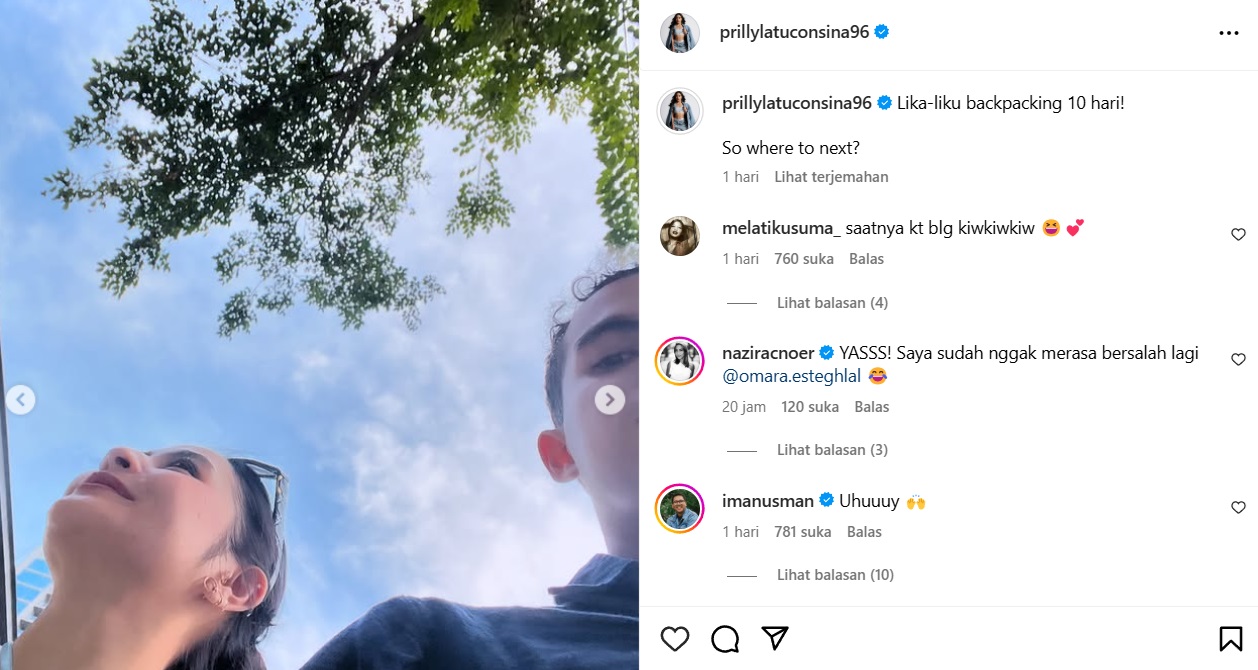 Pamer Foto Liburan Berdua, Prilly Latuconsina dan Omara Esteghlal Akhirnya Go Public!